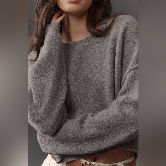 Pilcro | Sweaters | Anthropologie Pilcro Cropped Crewneck Grey ...